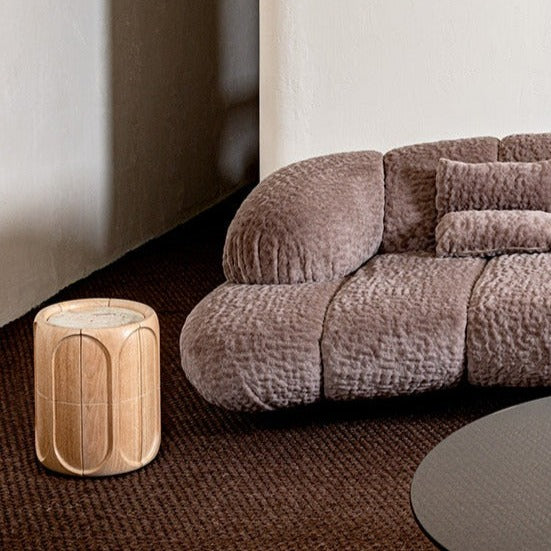 Concave Side Table in oak wood frame – Ergonomia Furniture