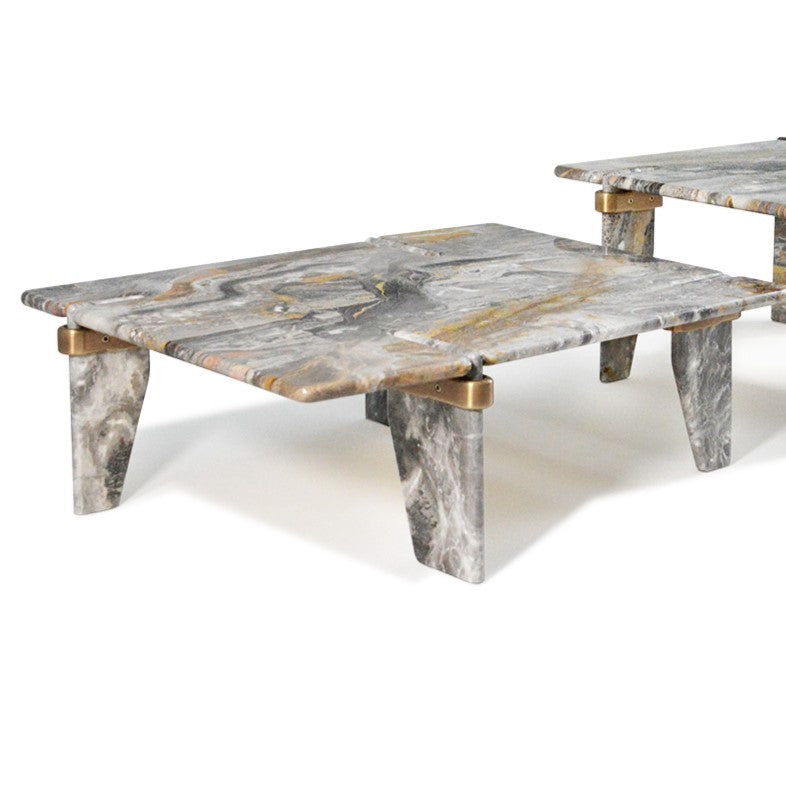 Overlap Low Coffee Table w/ marble finish – Ergonomia Furniture
