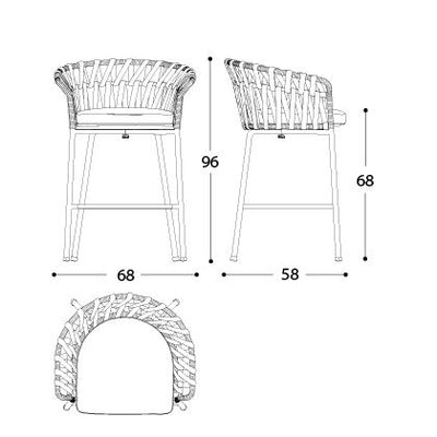 Emma Cross High Bar Stool – Ergonomia Furniture